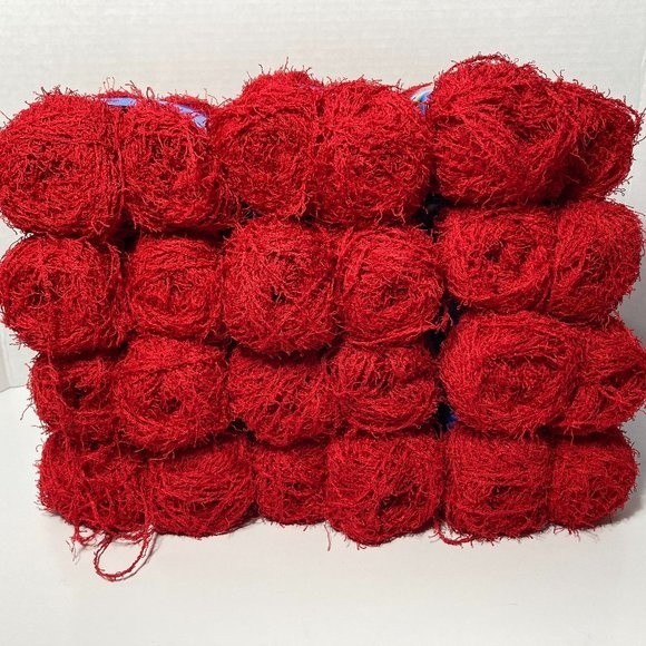 Office | 24 Skeins Cherry Red Scrubby Yarn | Poshmark